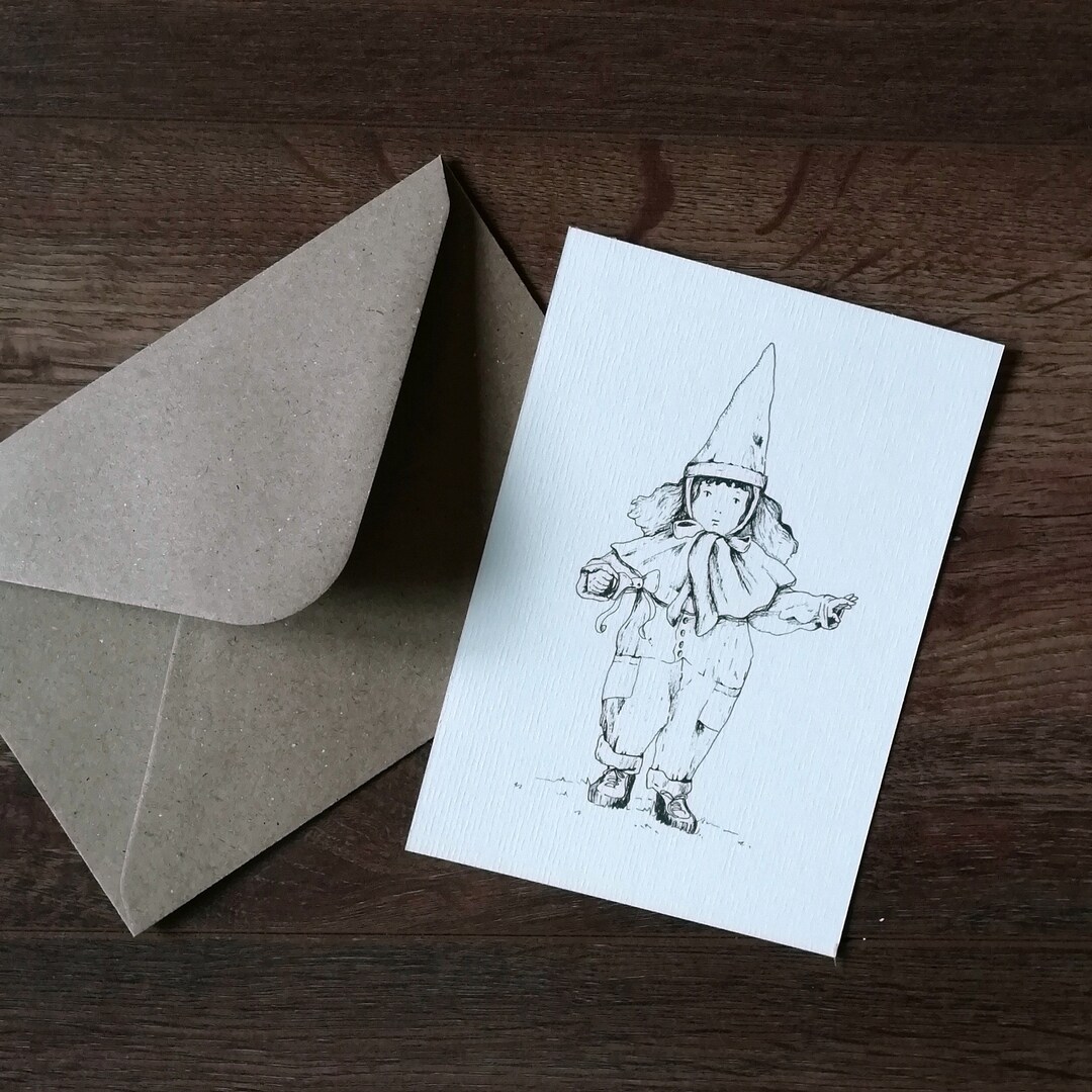 DIY Illustration Card Small Pierrot - Etsy