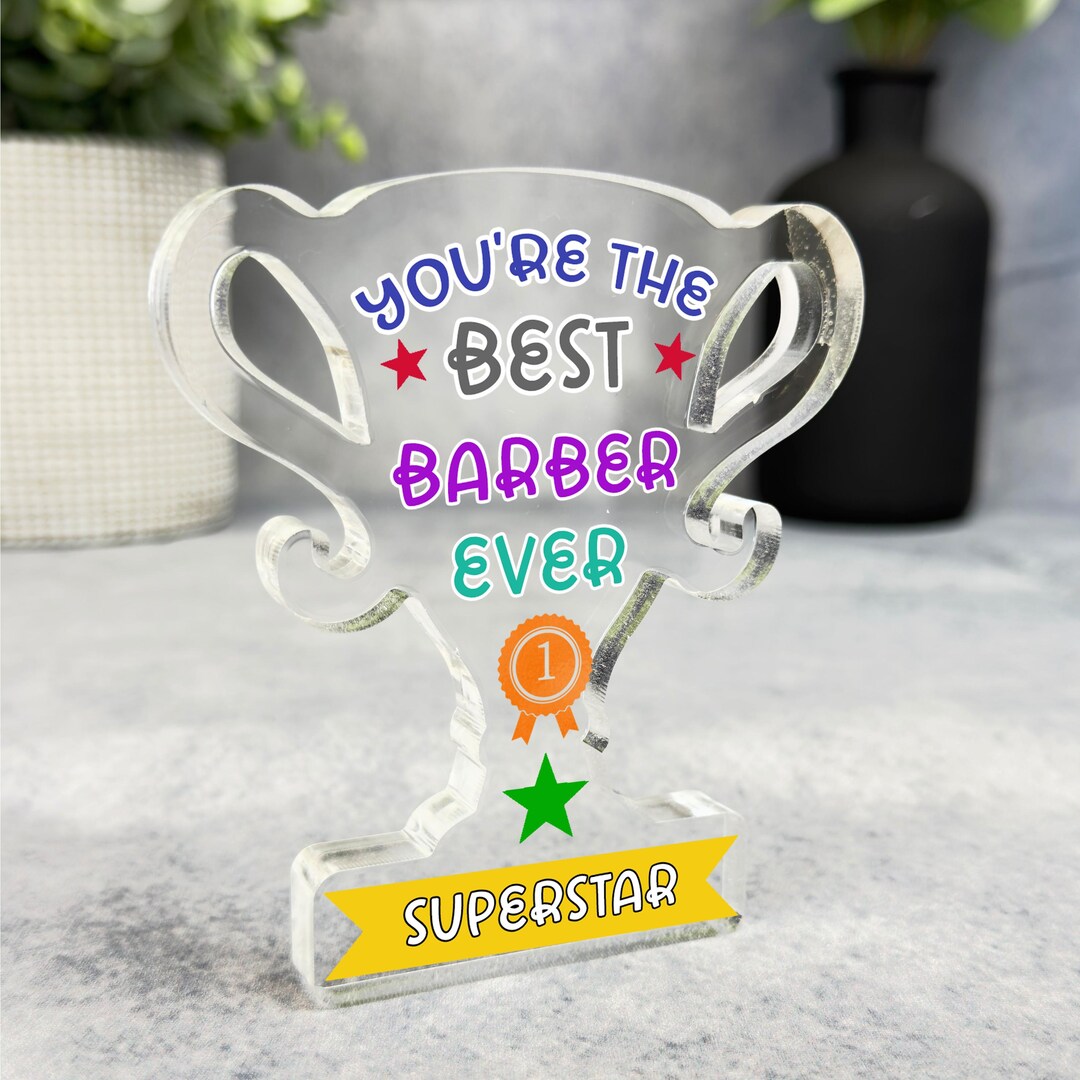 Gift for the Best Barber Ever Award Trophy Keepsake Plaque Ornament ...