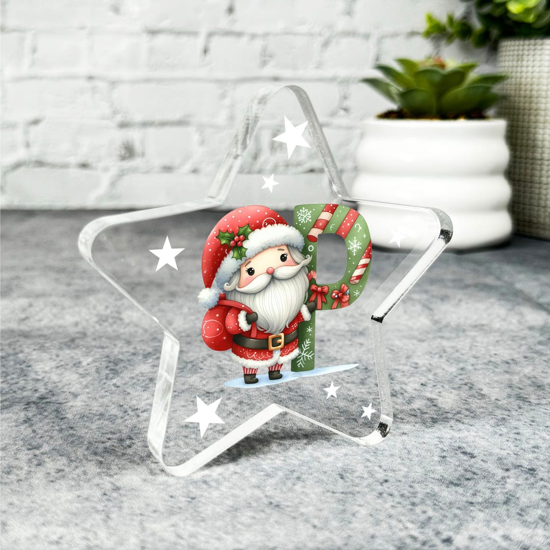 Gift for Christmas Alphabet Letter P Star Award Keepsake Plaque ...