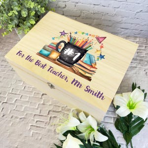 Best Teacher Number 1 School Leavers Personalised Wooden Memory ...