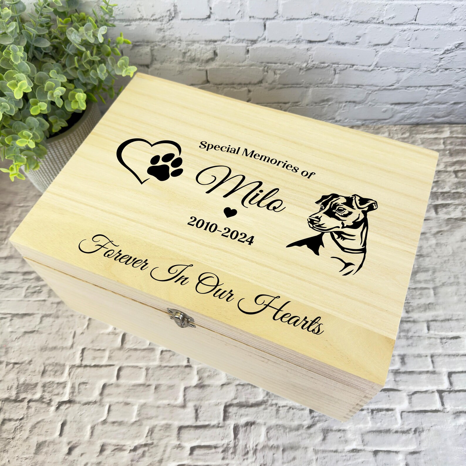 Paw Print Jack Russell Terrier Dog Pet Memorial Personalised Wooden ...
