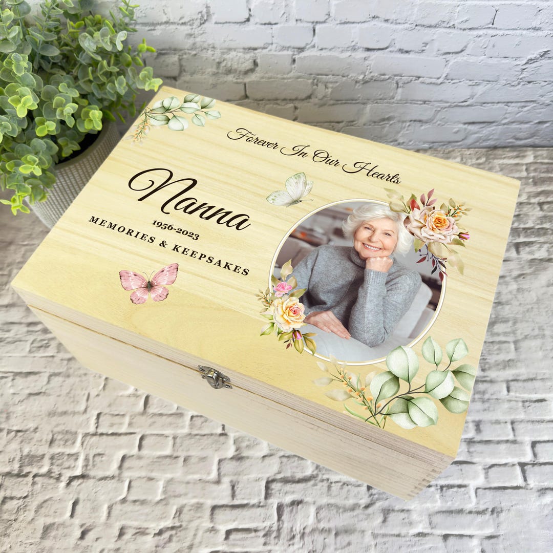 Nanna Butterflies Floral Photo Frames Memorial Personalised Wooden ...