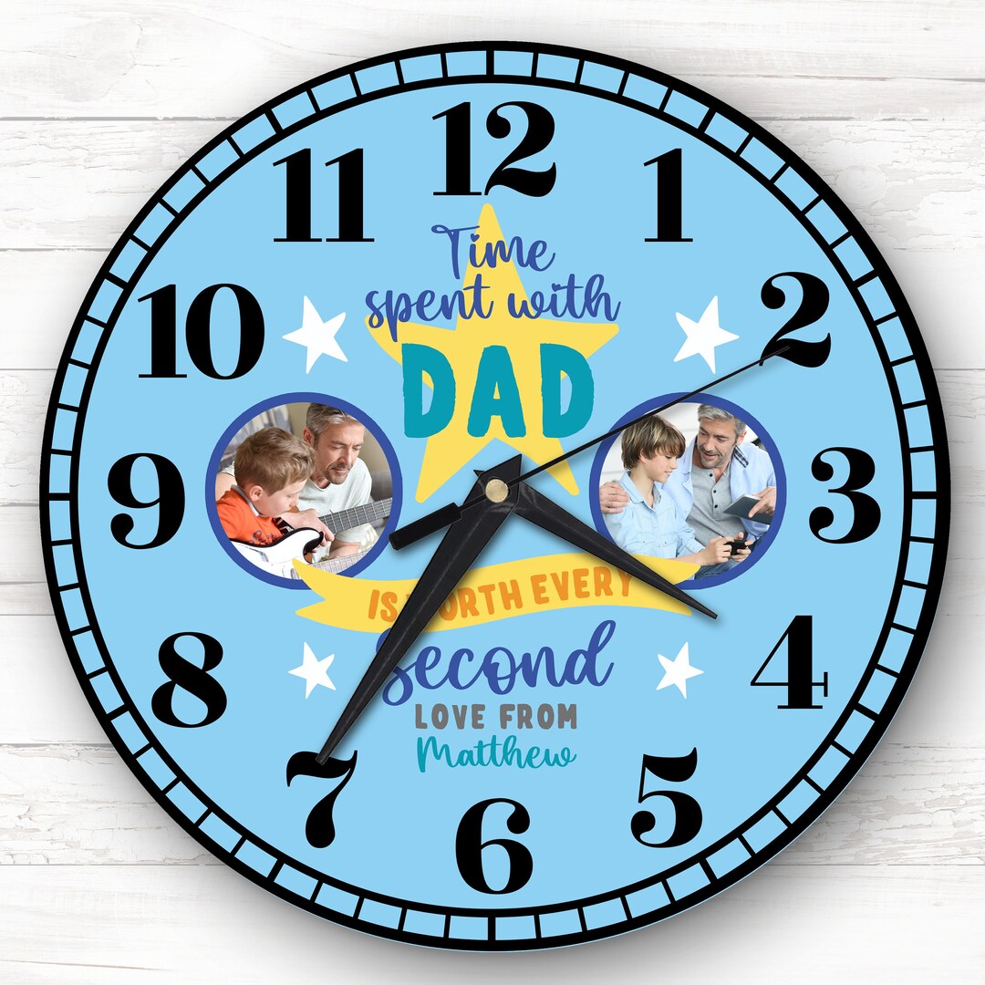 Time Spent With Dad Photo Gift Custom Gift Personalised Clock - Etsy