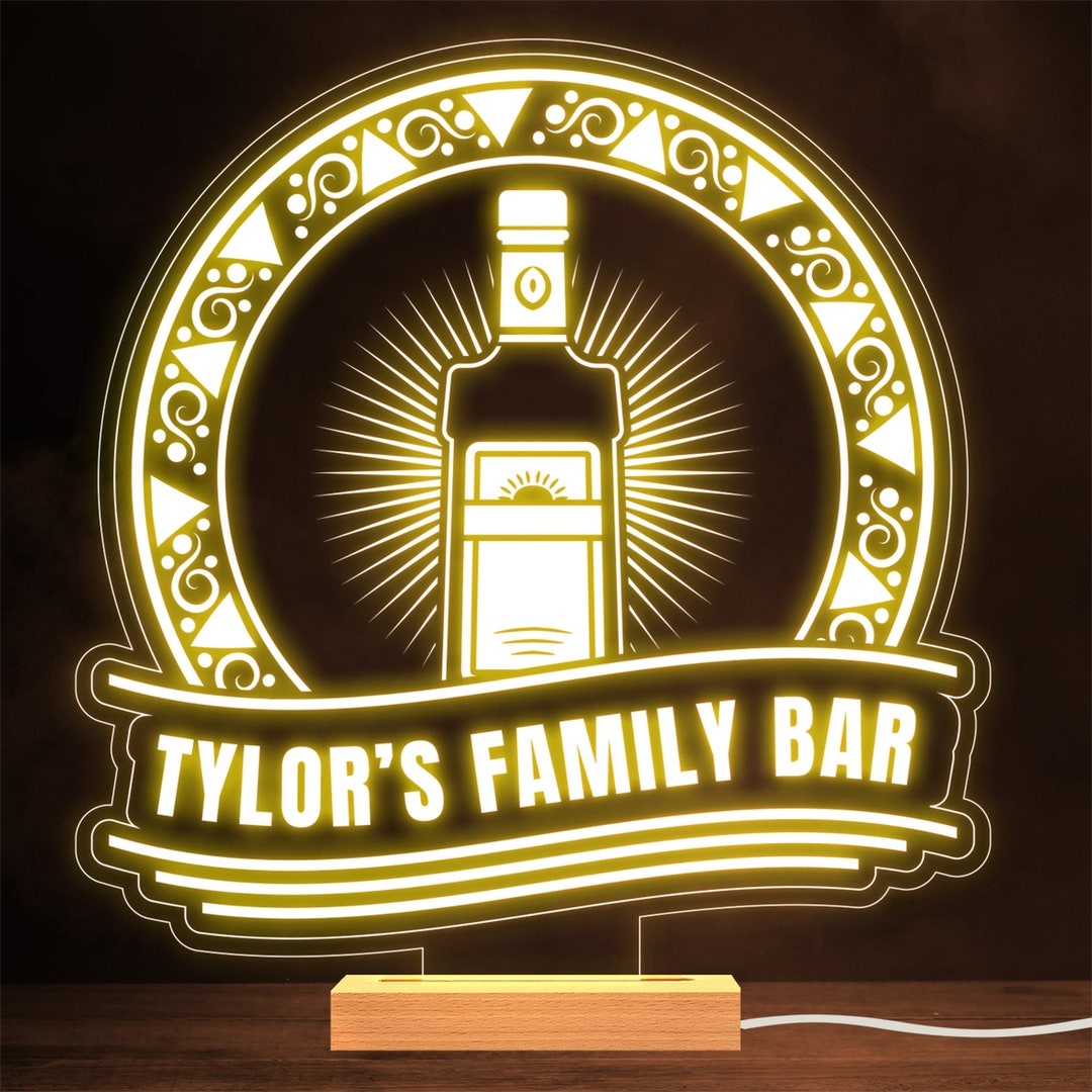 Tequila Bottle Swirls Family Home Bar Man Cave Personalised Gift Night ...
