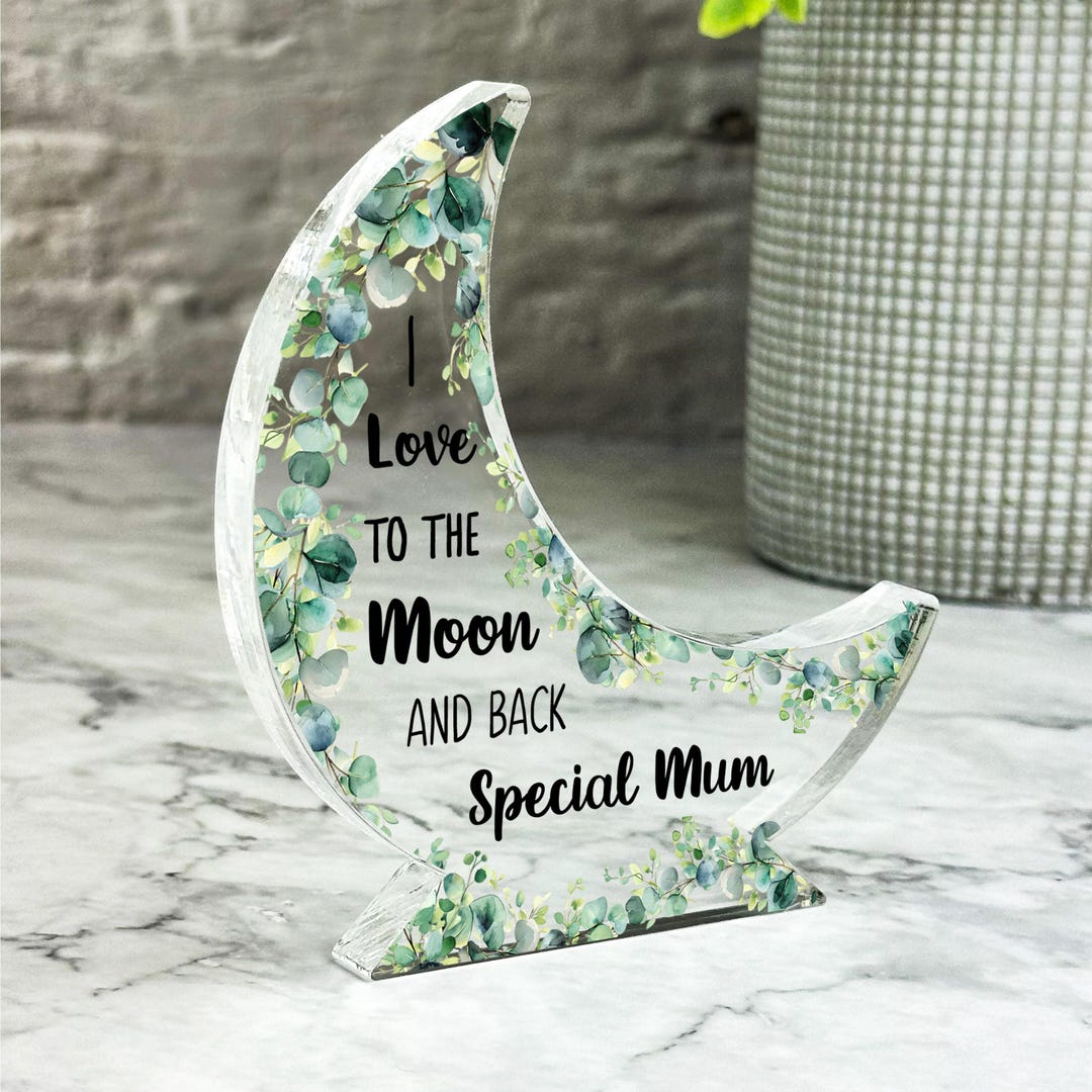 Love You to the Moon and Back Gift for Mum Moon Ornament Keepsake ...