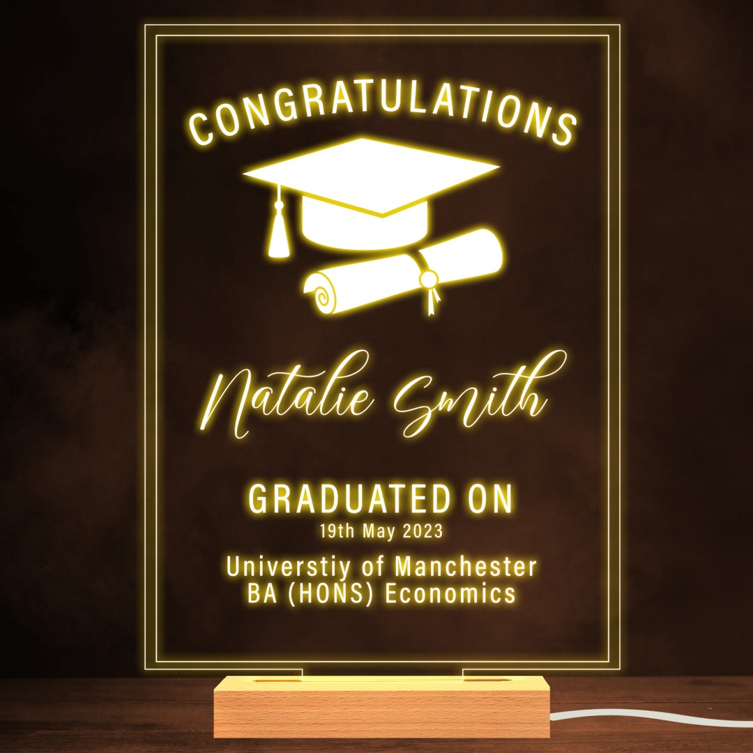 Graduation Cap Diploma Congratulations Graduate University White Night ...