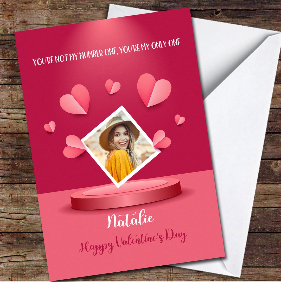 Frame With Podium and Hearts Your Photo Personalised Valentine's Day ...