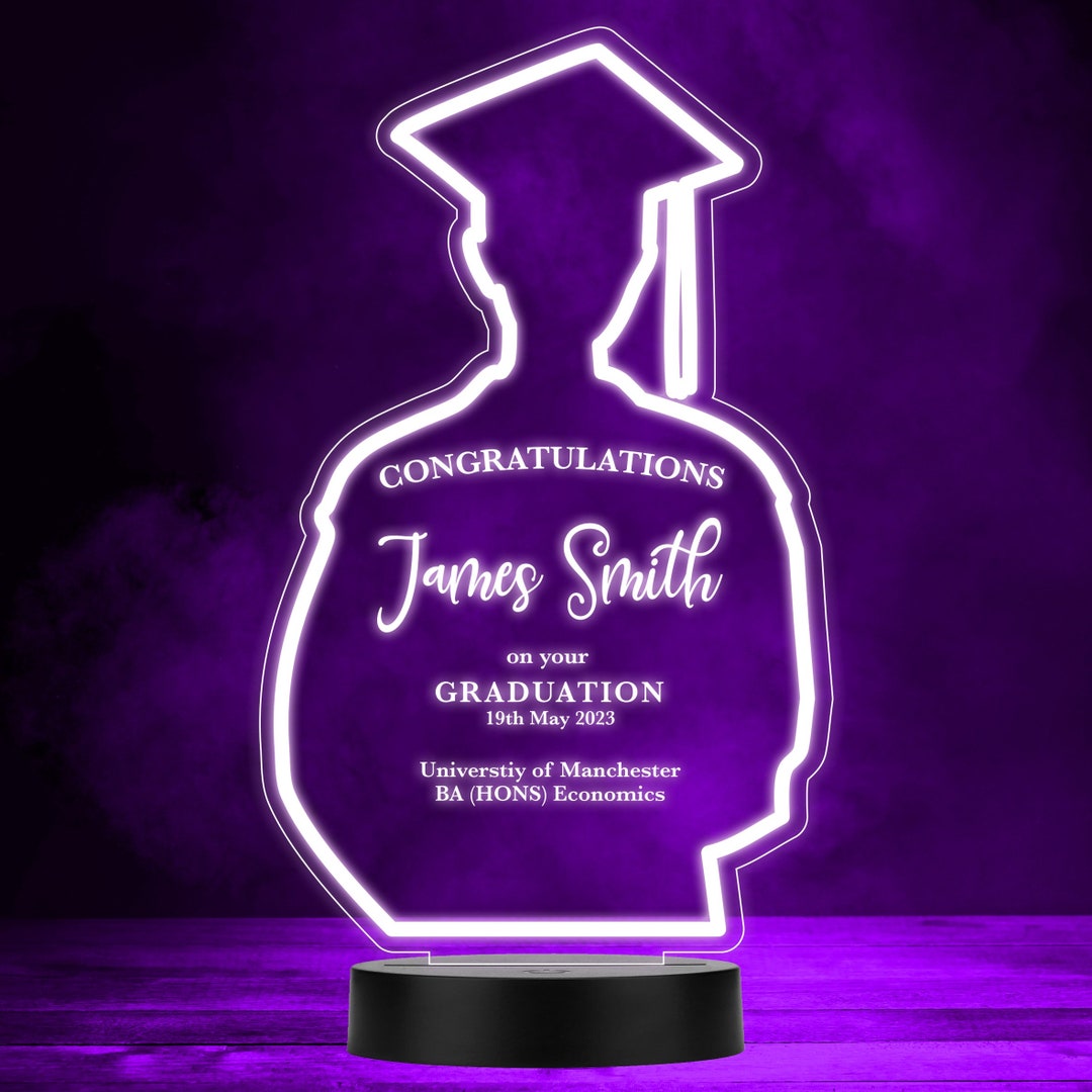 Graduate Silhouette Congratulations Graduation University LED Colour ...