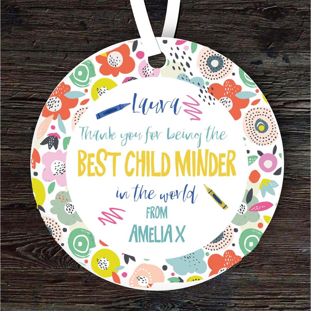 Best Childminder Bright Nursery Childcare Personalised Gift Hanging ...