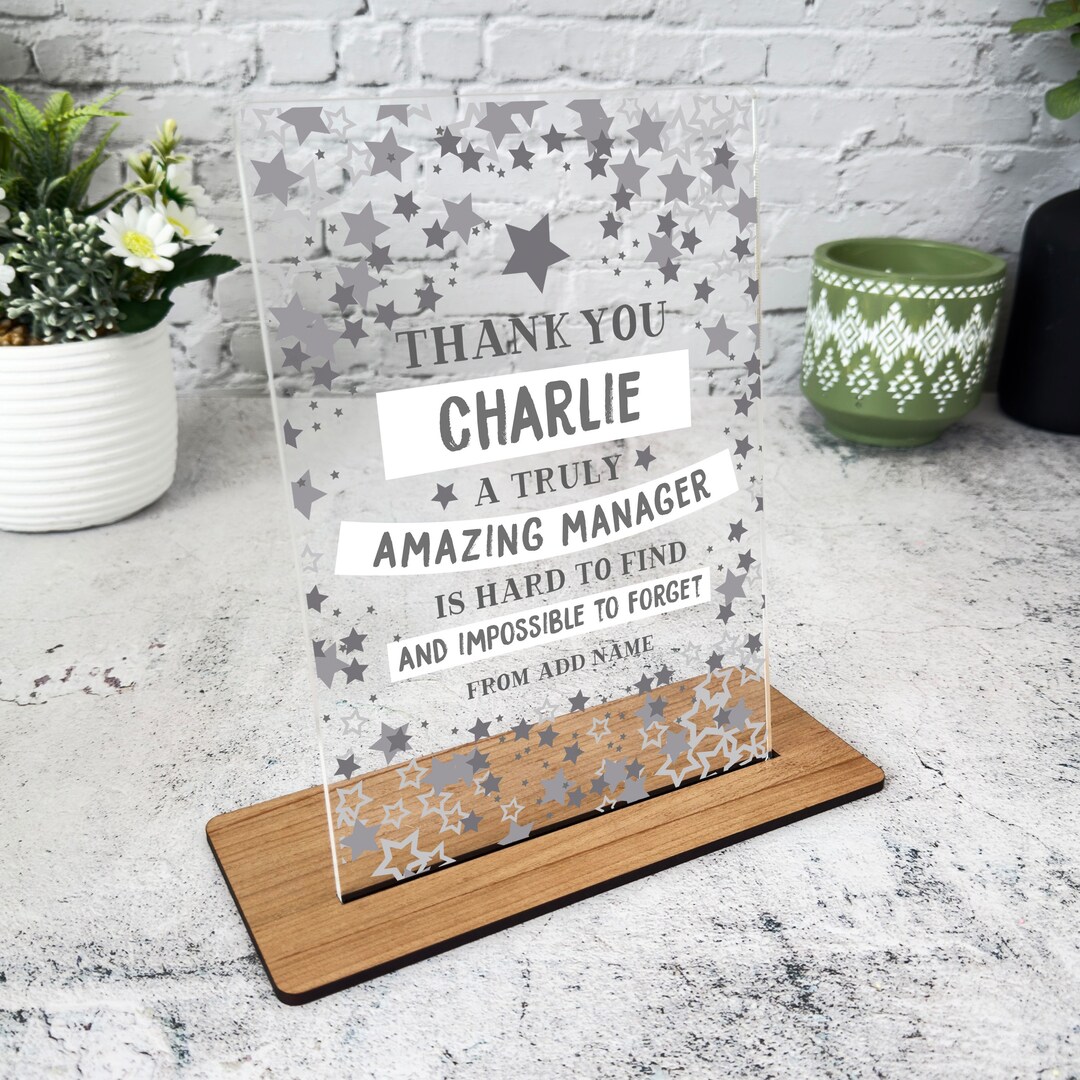 Amazing Manager Thank You Grey Star Gift Boss Team Employee Colleague ...