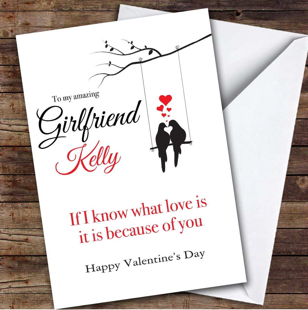 Personalised Love Birds Know What Love is Girlfriend Happy Valentine's ...