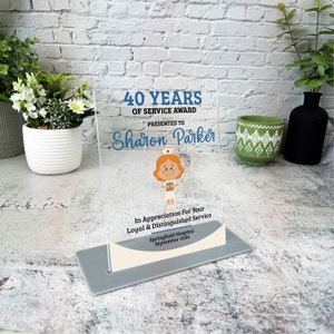 40 Years of Service 40th Anniversary Ginger Hair Nurse Gift for ...