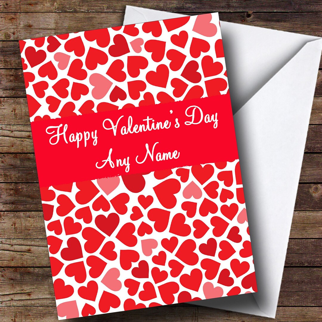 Lots of Love Hearts Romantic Personalised Valentine's Card | Valentine ...