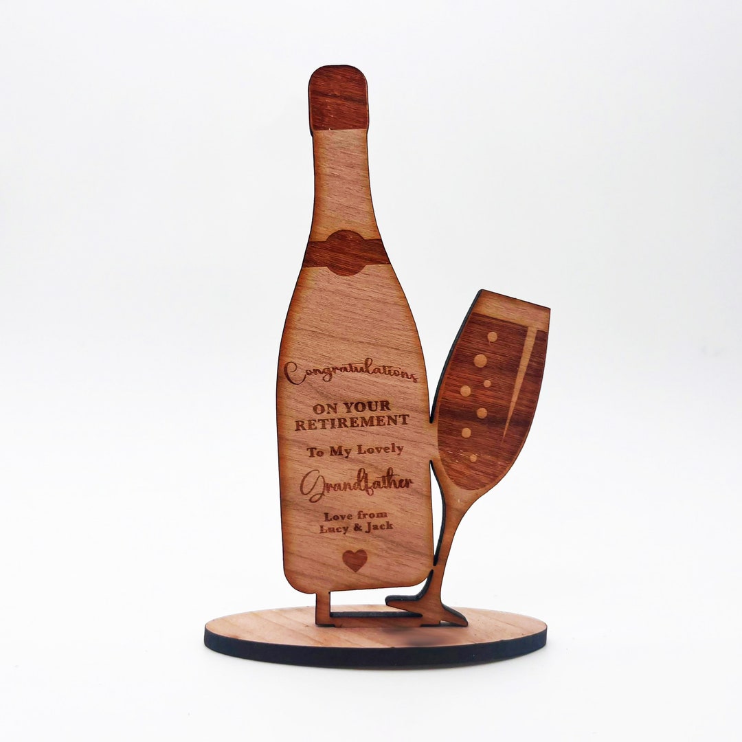 Grandfather Retirement Champagne Congratulations Keepsake Personalised ...