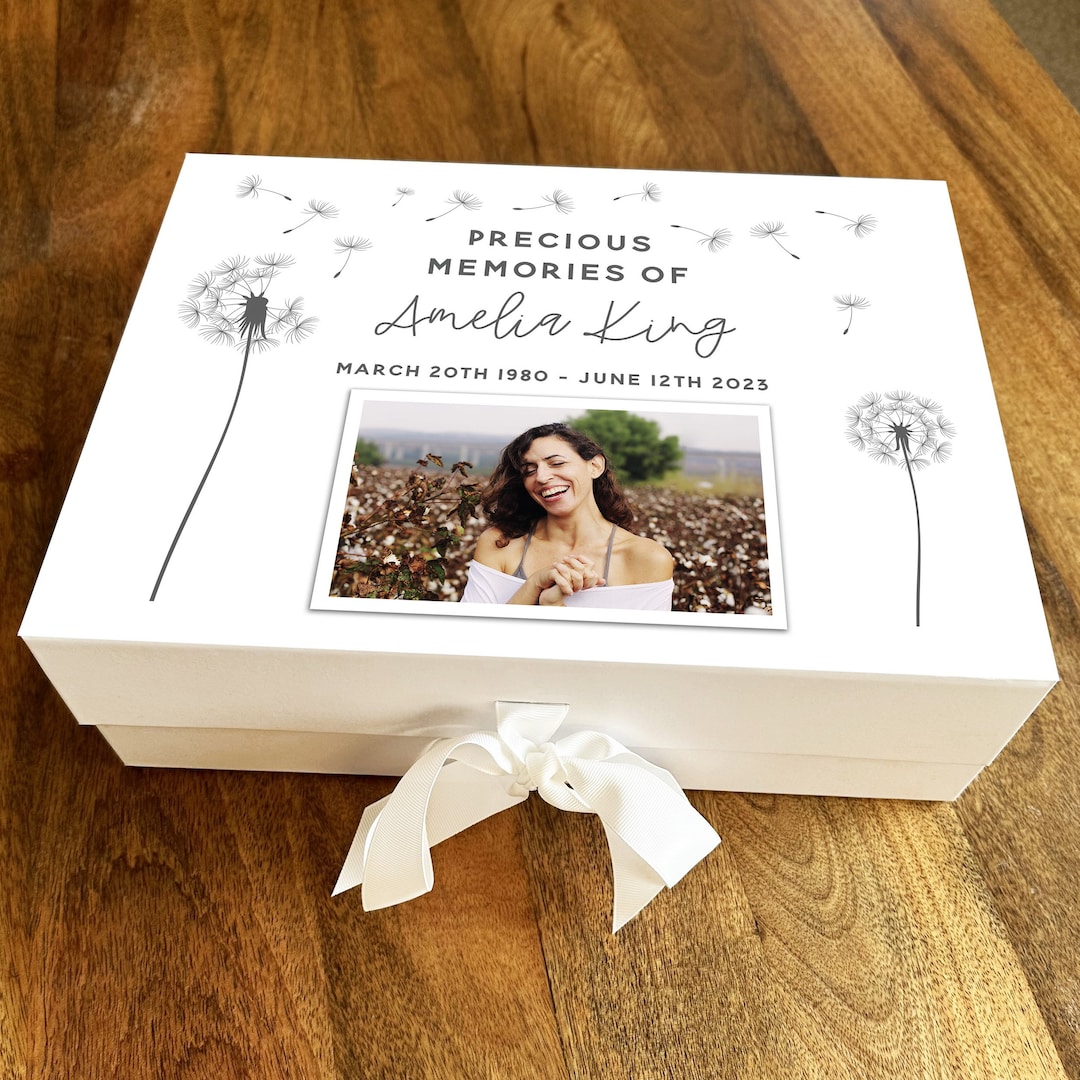 Precious Memory Box Memorial Loss Dandelion Photo Memory Keepsake Box ...