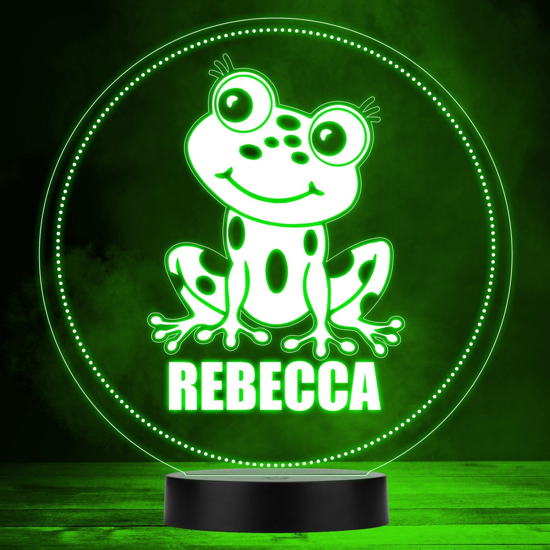 Cute Little Spotty Frog Colour Changing Led Lamp Personalised Gift ...