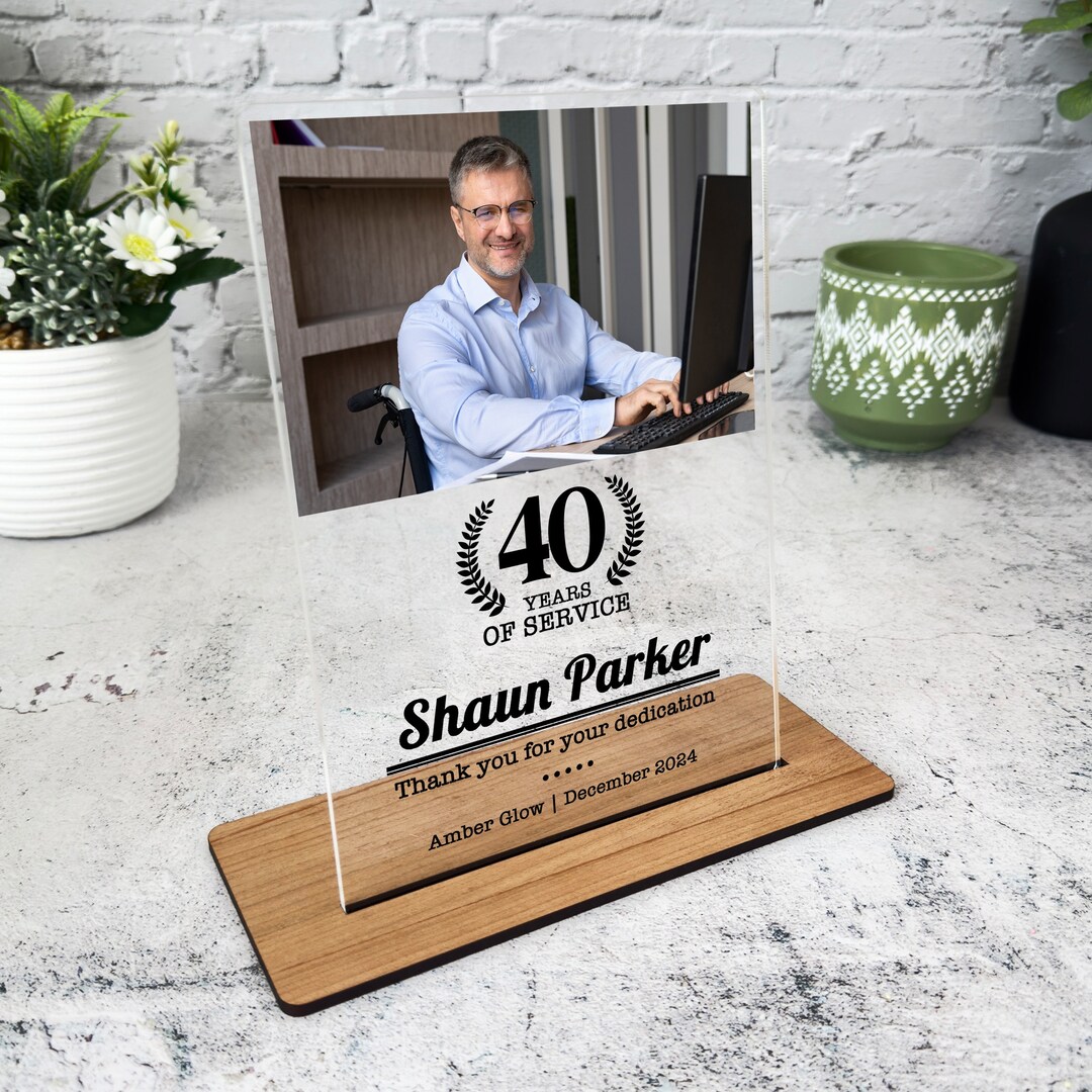 40 Years Service 40th Anniversary Photo Gift Employee Personalised Gift ...