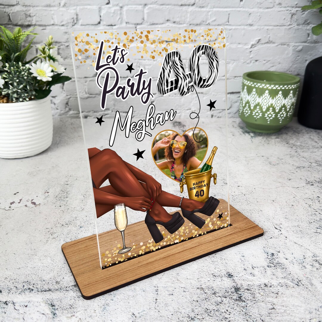 40th Birthday Gift Dark Skin Legs Champagne Photo Personalised Gift ...