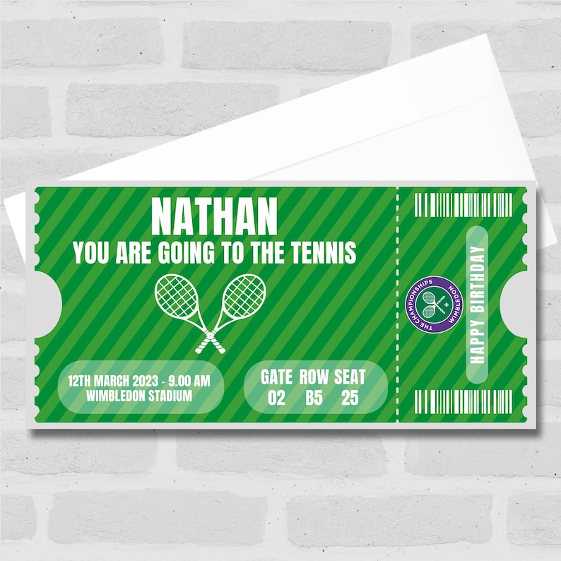 You Are Going to the Tennis Personalised Surprise Ticket Gift Voucher ...