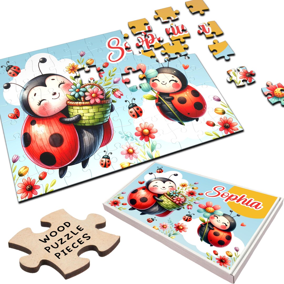 Ladybugs Ladybird Kids Children Gift for Girls Personalised Wooden ...