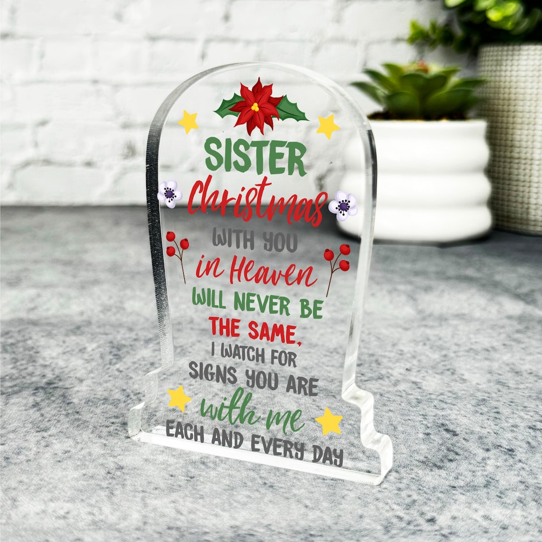 Sister Heaven Remembrance Christmas Memorial Gift Gravestone Keepsake ...