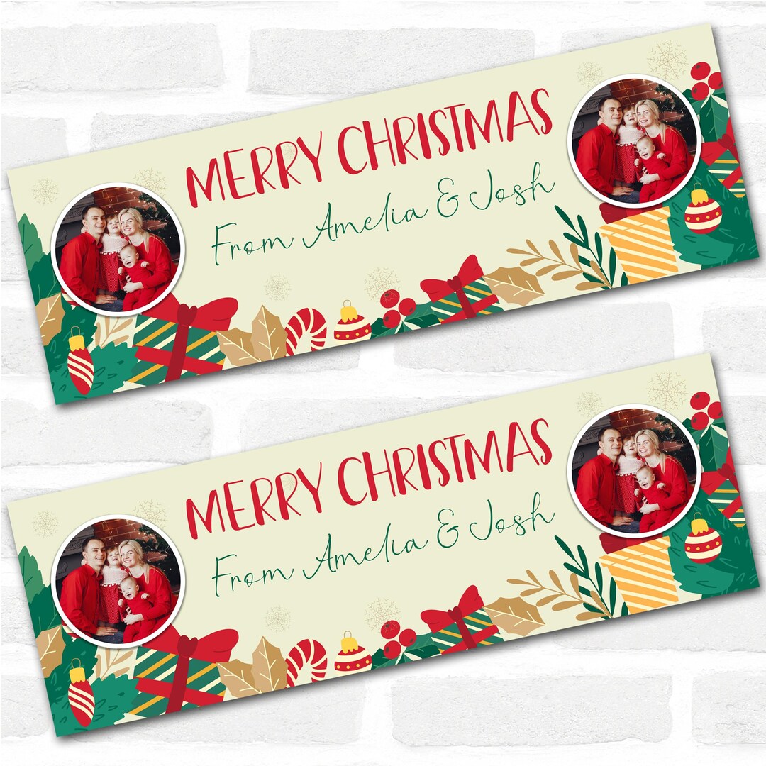Personalised Party Banner for Christmas Photo Gift Green | Party ...