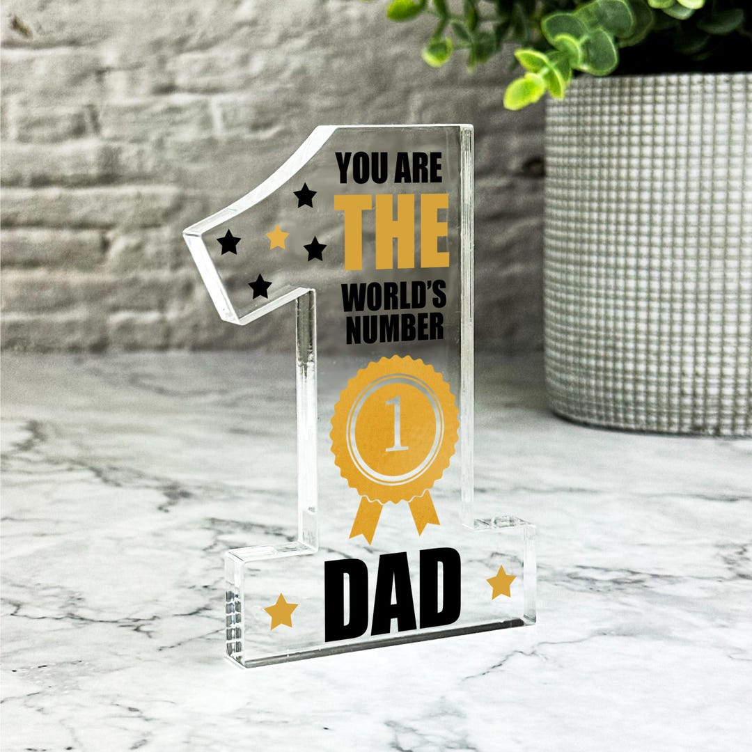 The World's No.1 Dad Gift Number One Award Keepsake Plaque Ornament ...