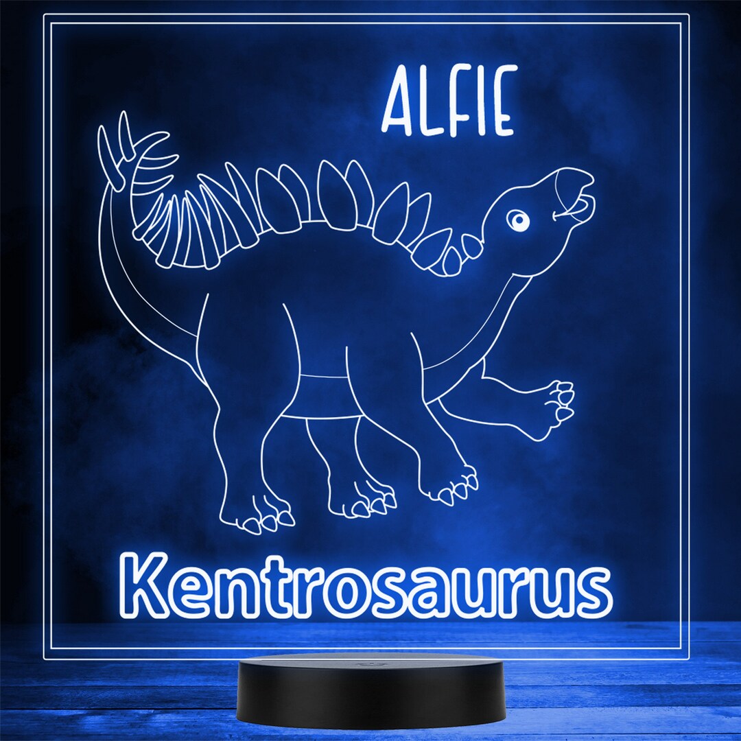 Kids Cute Dinosaur Fan Kentrosaurus LED Personalised Gift Night Light ...