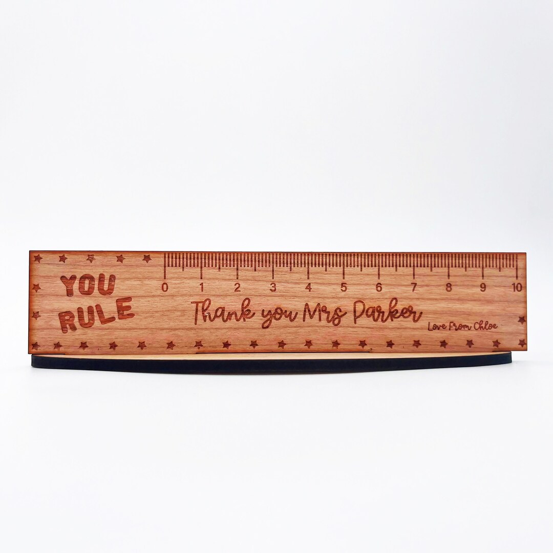 Engraved Wood Ruler Thank You Teacher School Leavers Keepsake ...