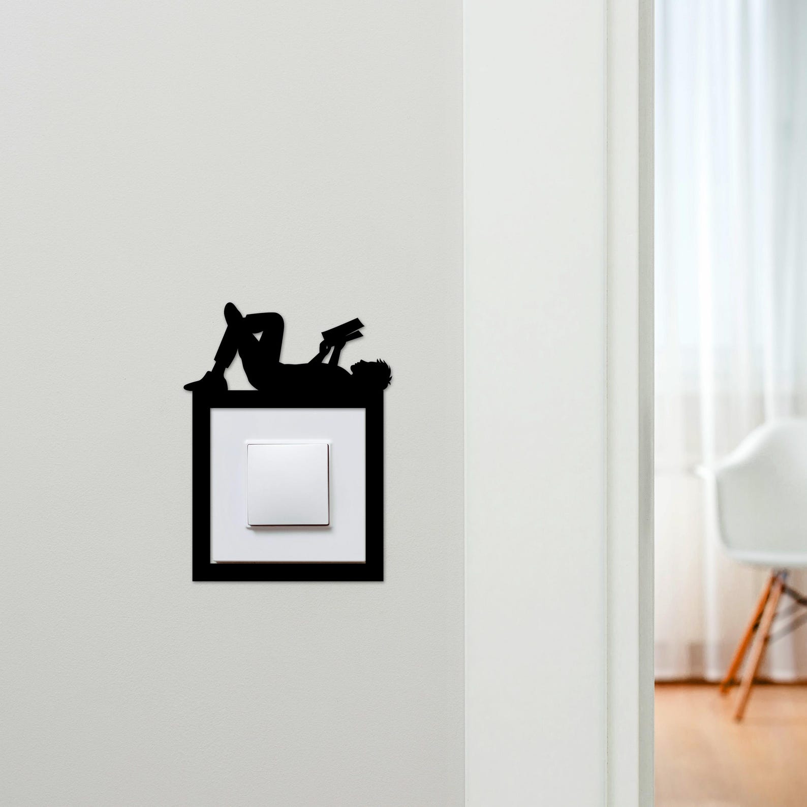 Light Switch Surround Boy Reading Book Decorative Switch Plate Cover ...
