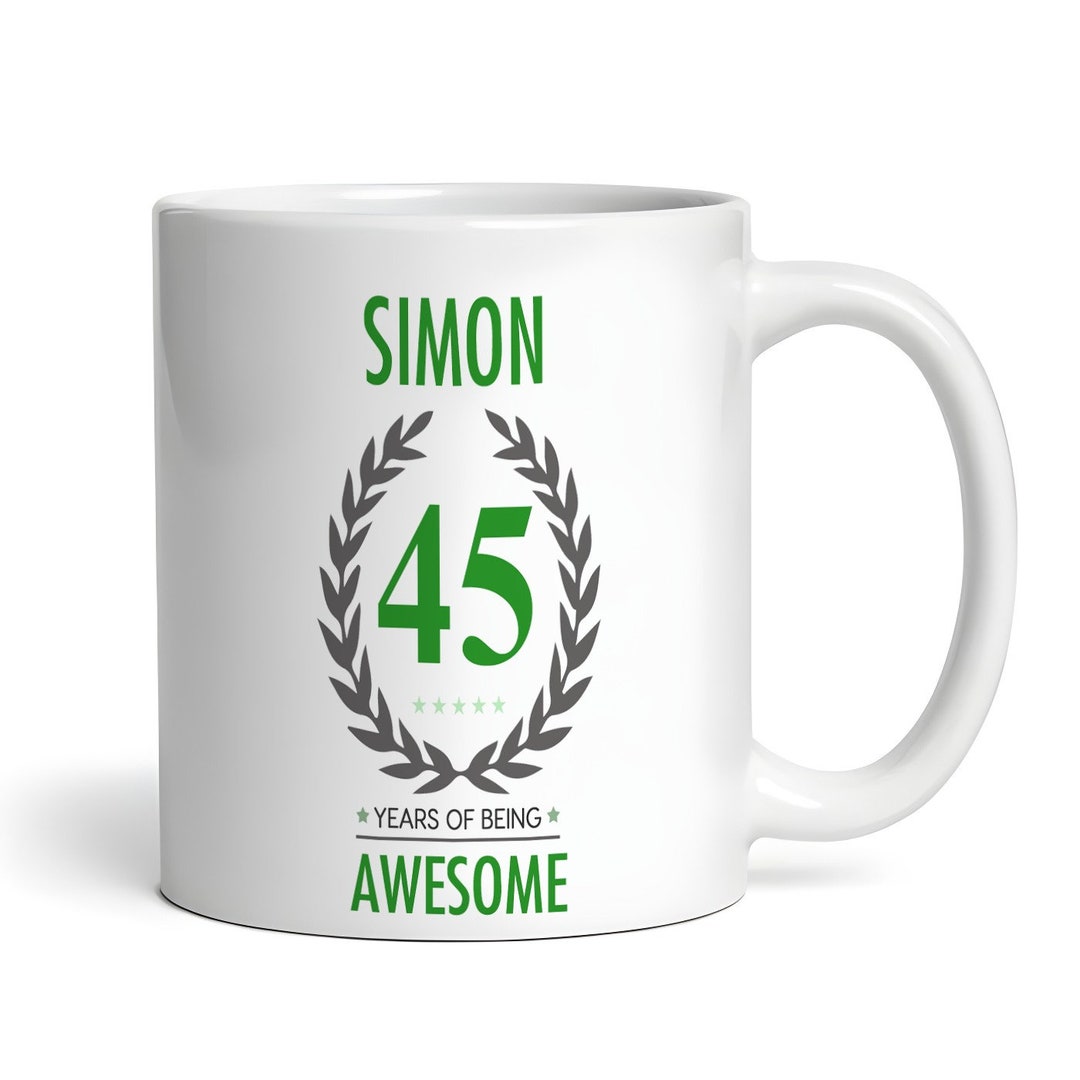 45th Birthday Gift for Man Green Male Mens 45 Birthday Present ...