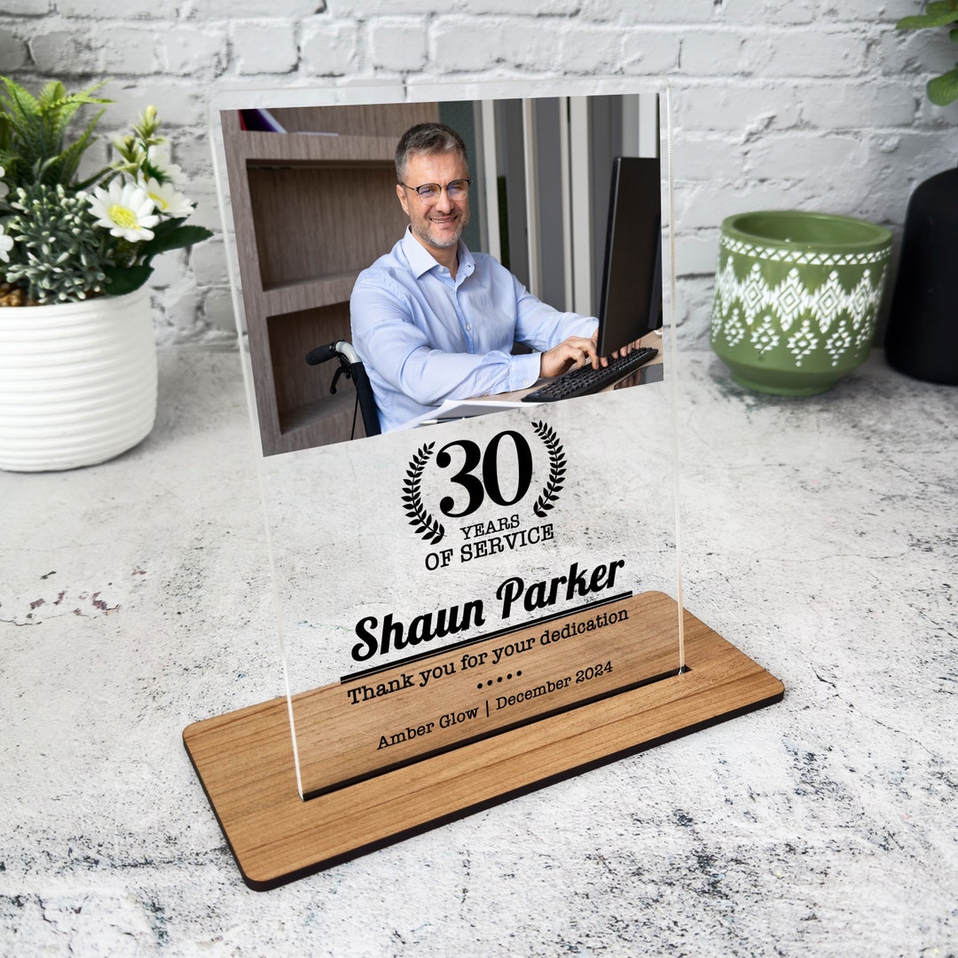 30 Years Service 30th Anniversary Photo Gift Employee Personalised Gift ...