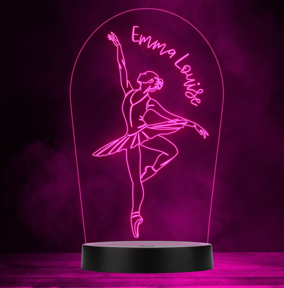 Ballerina Ballet Dancing Personalised Gift Colour Changing LED Lamp ...