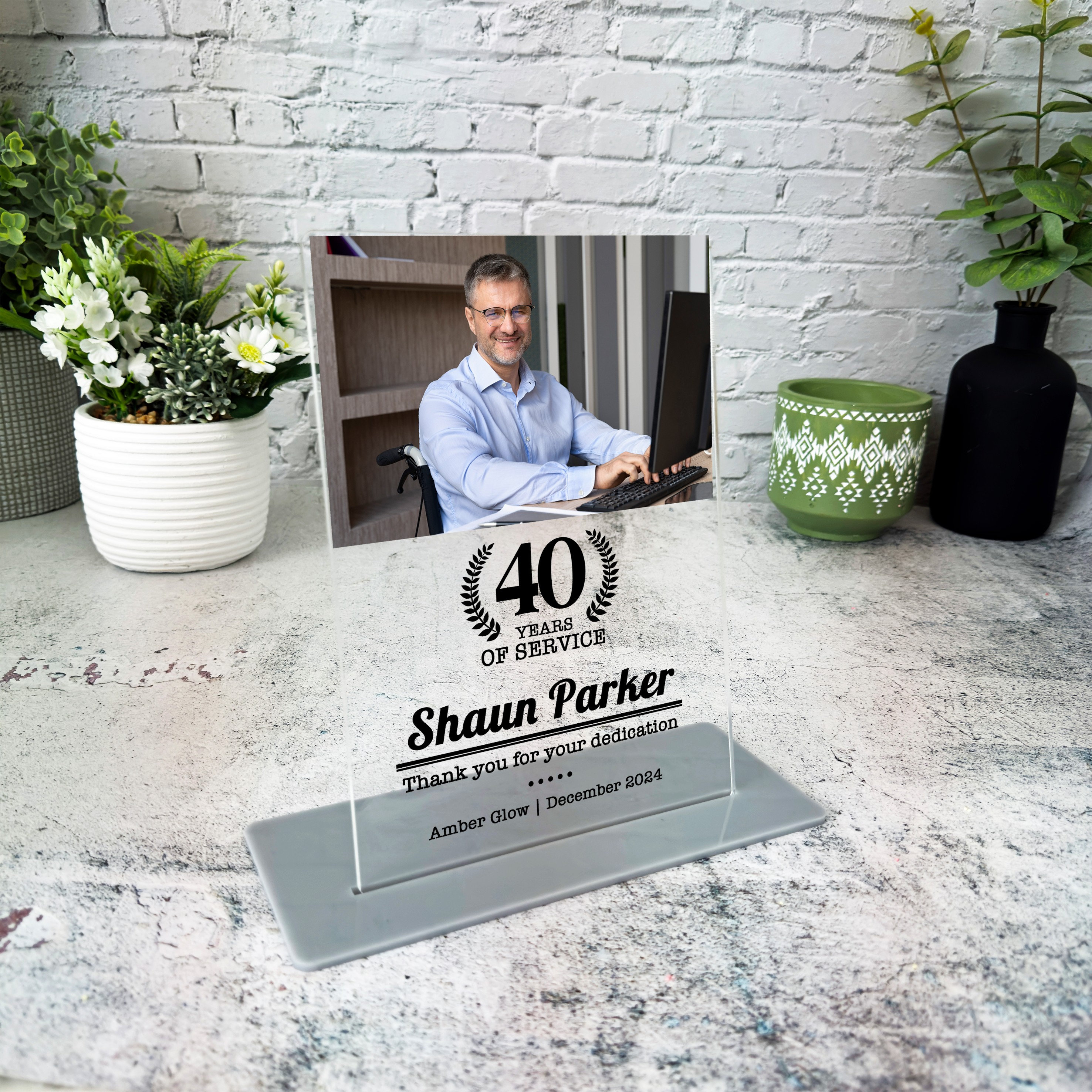 40 Years Service 40th Anniversary Photo Gift Employee Personalised Gift ...