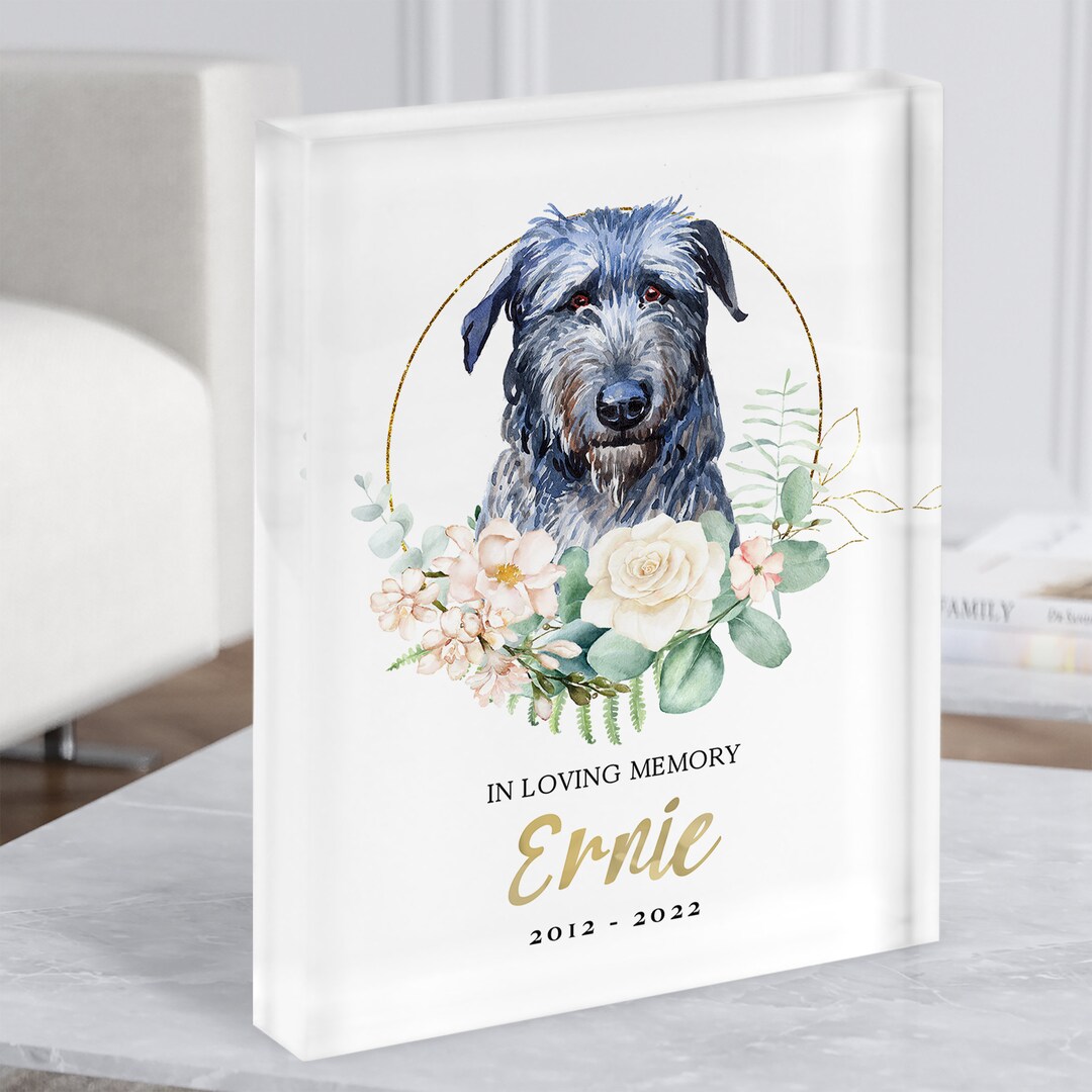 Dog Memorial in Loving Memory Style 12 Personalised Gift Acrylic Block ...