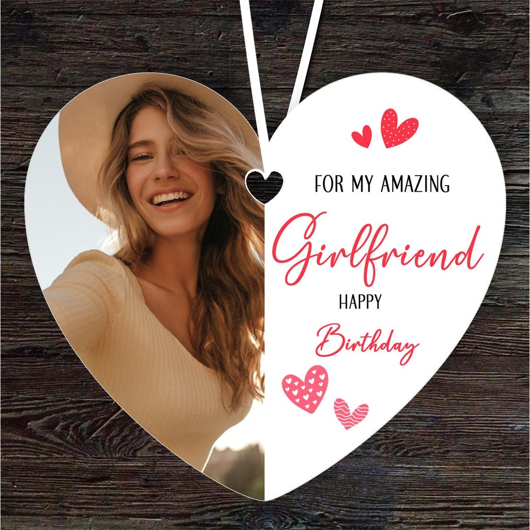 Amazing Girlfriend Red Hearts Photo Birthday Gift Heart Personalised ...