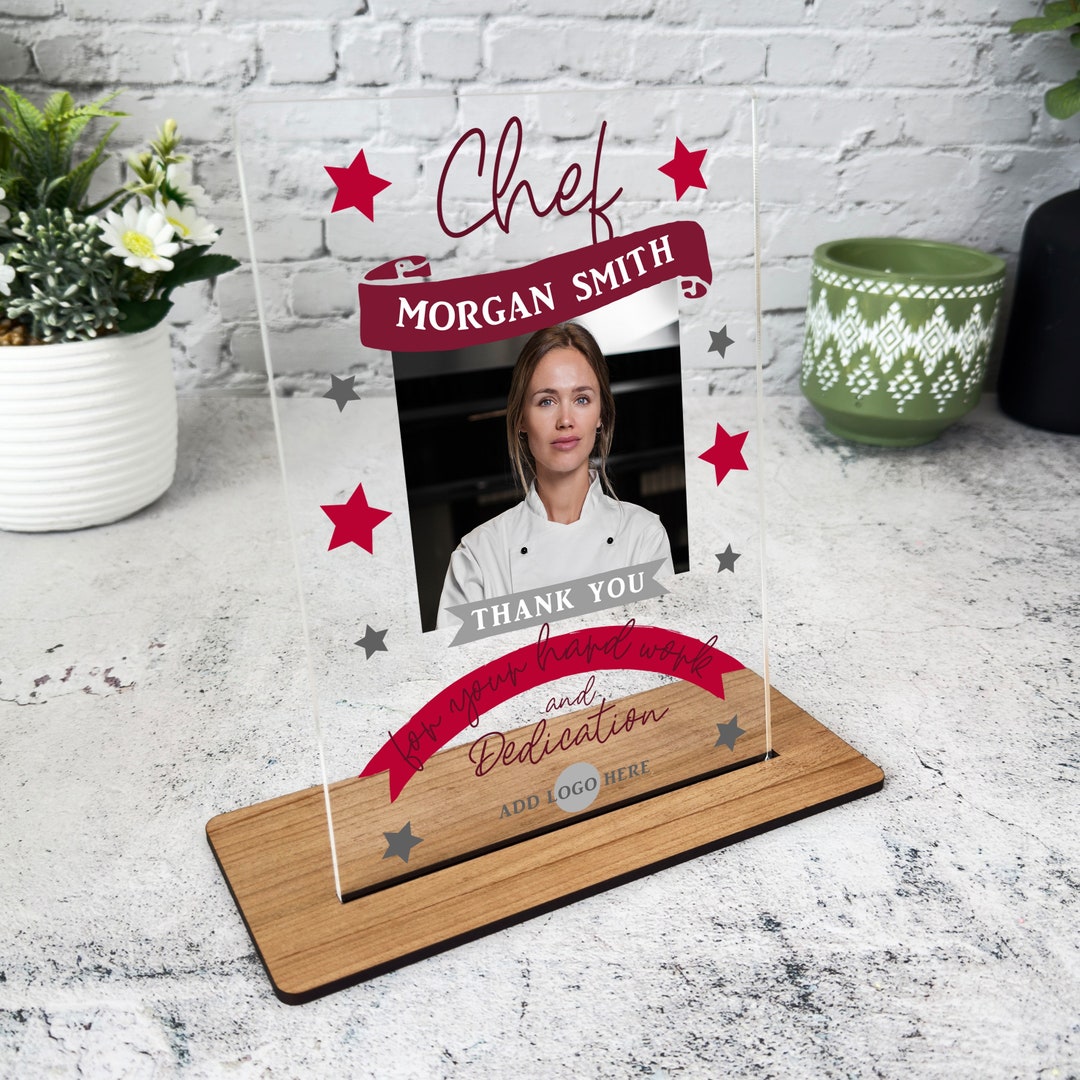 Chef Thank You Job Red Photo Gift Employee or Colleague Personalised ...