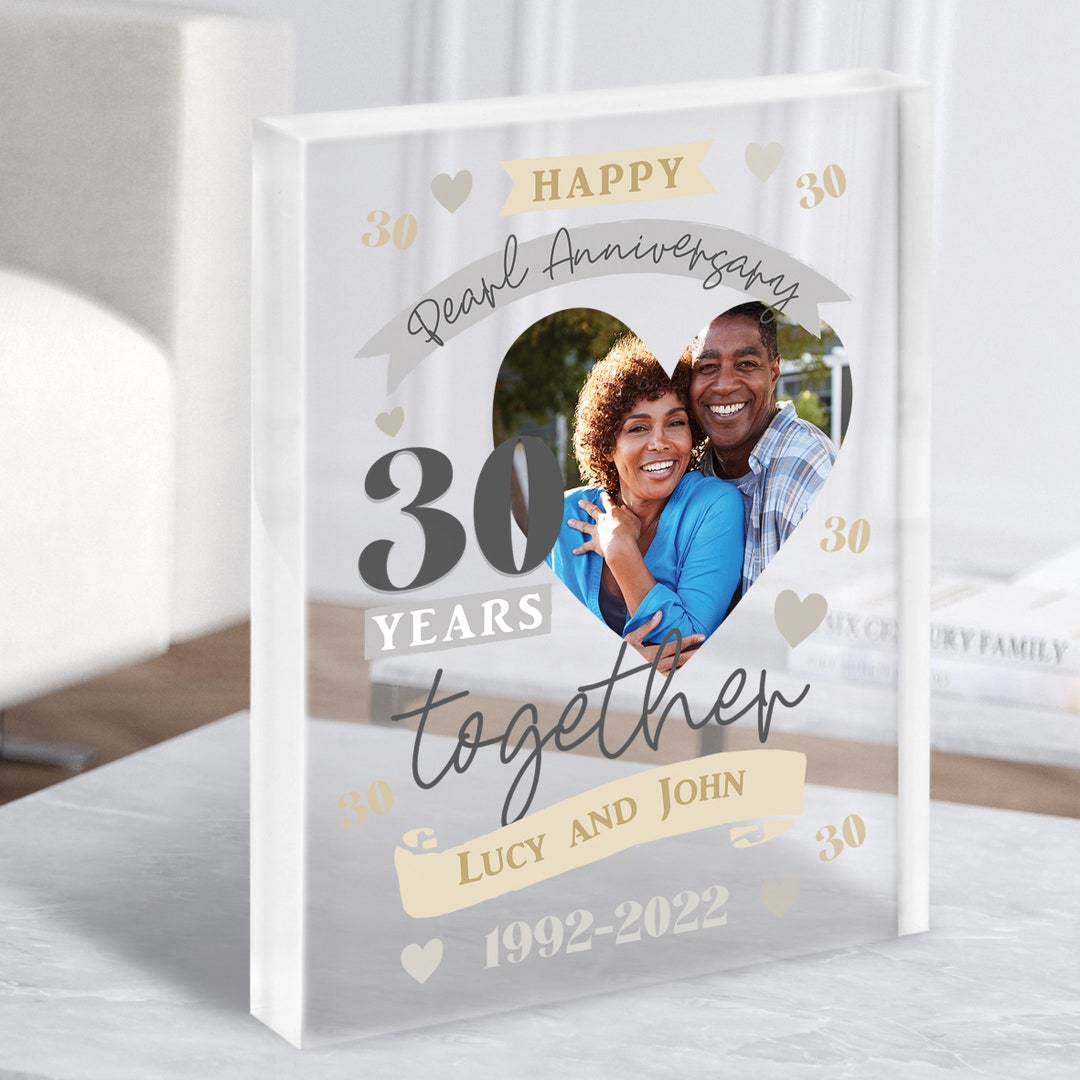 30 Years Together 30th Wedding Anniversary Pearl Photo Gift Acrylic ...