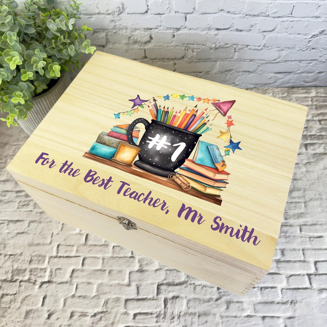 Best Teacher Number 1 School Leavers Personalised Wooden Memory ...