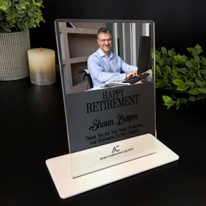 Happy Retirement Photo Work Thank You for Service Gift Employee Custom ...