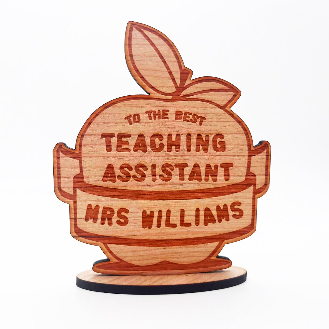 Wood Thank You the Best Teaching Assistant Apple Keepsake Personalised ...