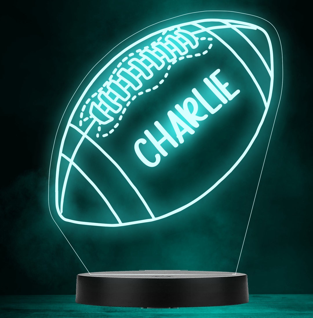 Rugby Ball Boy Sport Hobby Game Personalised Gift Colour Change Lamp ...