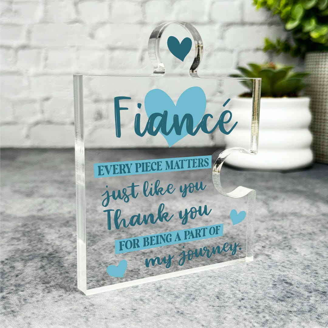 Gift for Fiancé Every Piece Matters Blue Romantic Puzzle Piece Keepsake ...