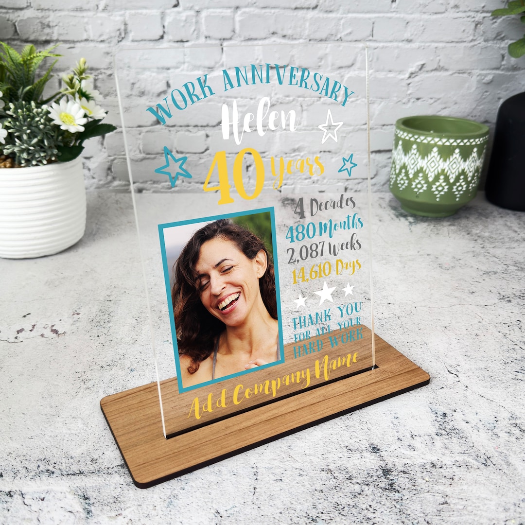 40 Years Service 40th Anniversary Star Photo Details Gift Employee ...