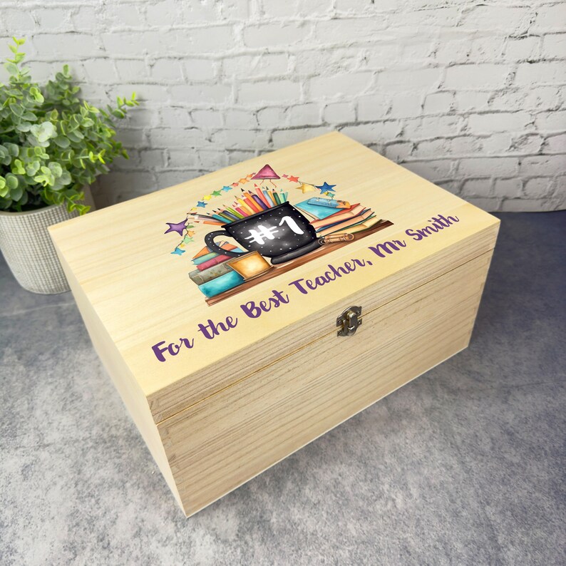 Best Teacher Number 1 School Leavers Personalised Wooden Memory ...