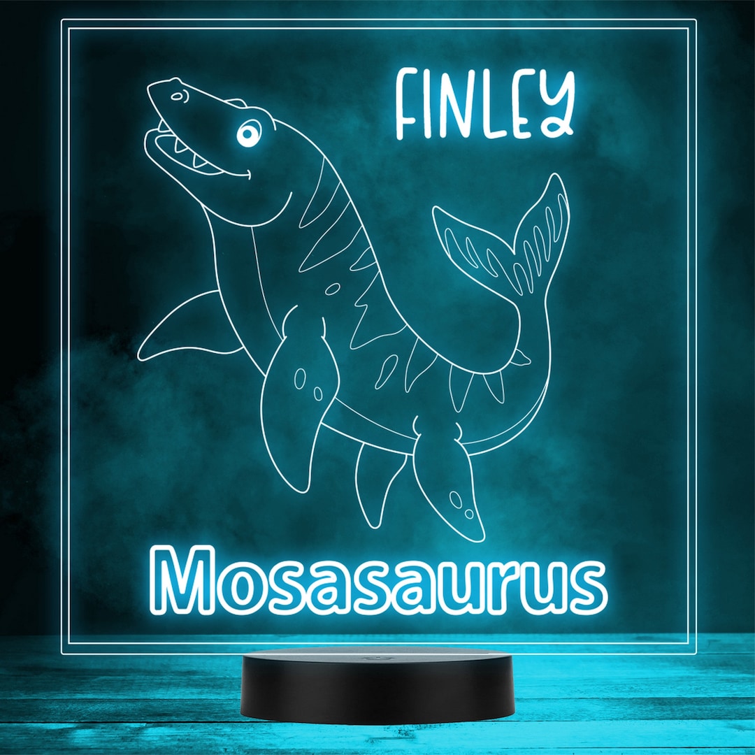 Kids Cute Dinosaur Fan Mosasaurus LED Personalised Gift Night Light - Etsy