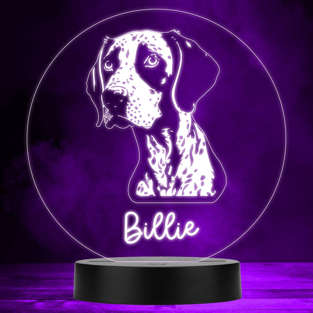 German Shorthaired Pointer Dog Pet Multicolour Personalised Gift LED ...