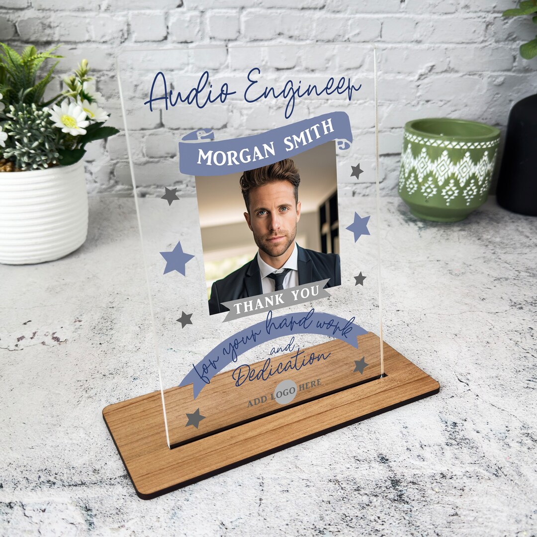 Audio Engineer Thank You Job Blue Photo Gift Employee Personalised Gift ...