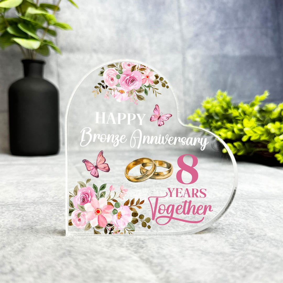 Bronze Gift for Wedding Anniversary 8 Years Together Keepsake Side ...