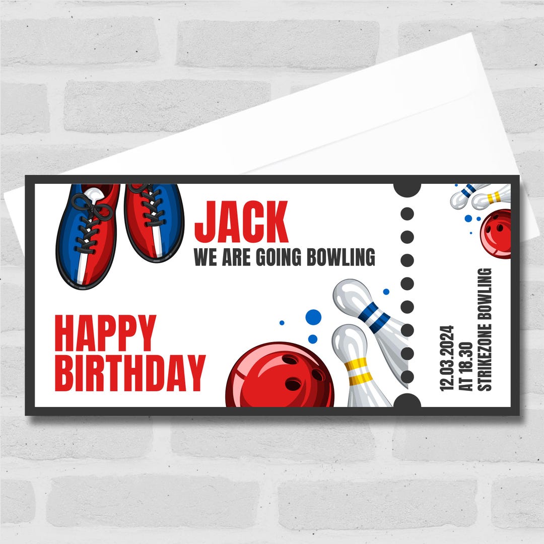 Any Occasion We're Going Bowling Personalised Surprise Ticket Gift ...